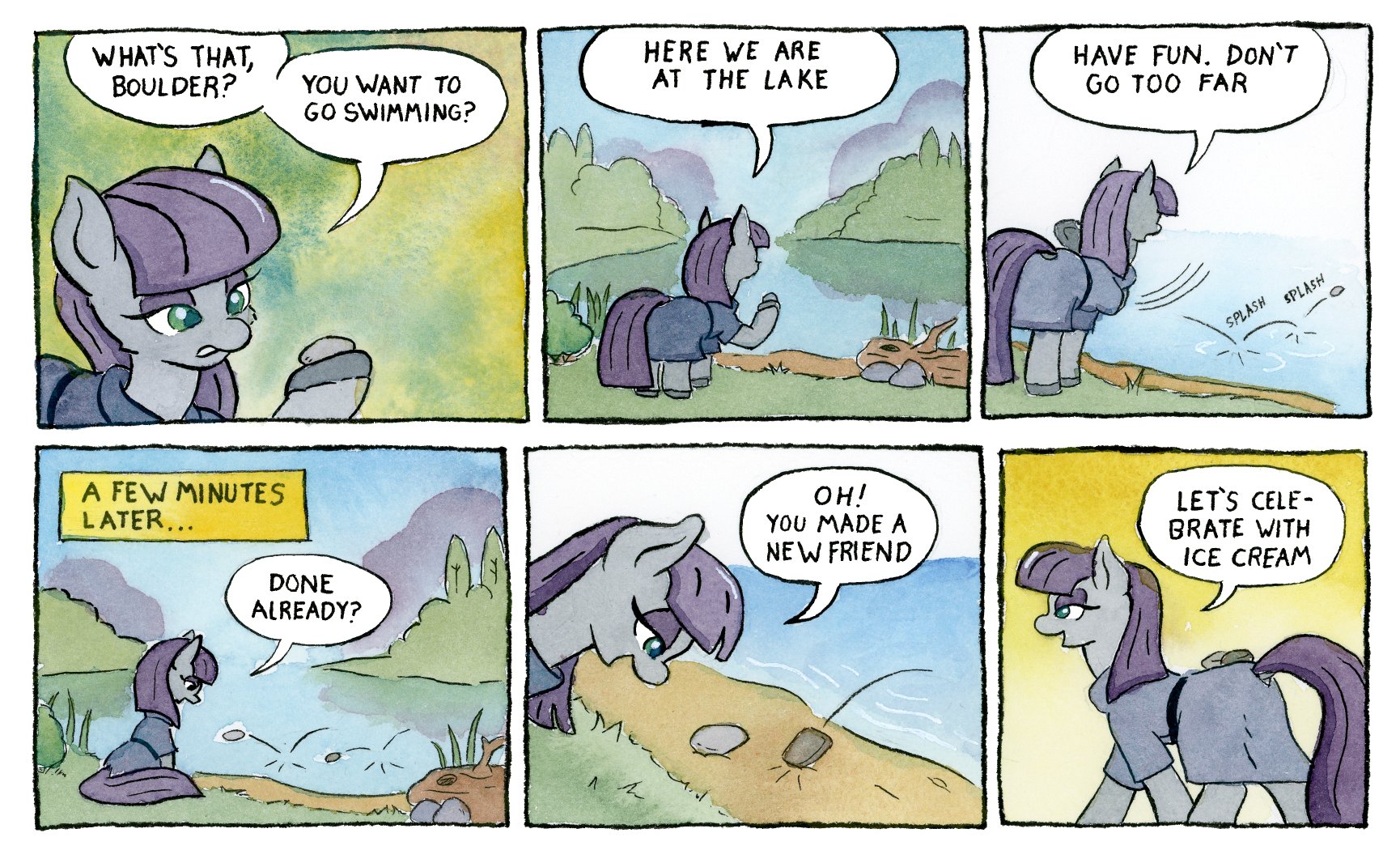 #3679383 - safe, artist:lost marbles, boulder (g4), maud pie, earth ...