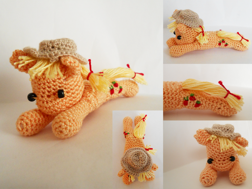 #129998 - safe, artist:terekoi, applejack, pony, amigurumi, crochet ...