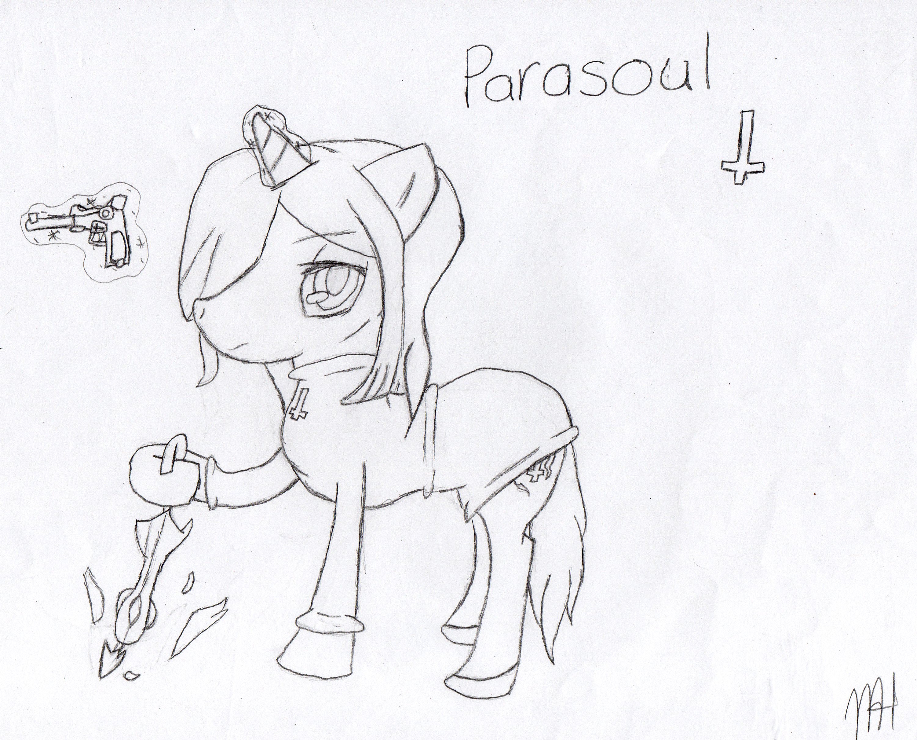 #133326 - safe, artist:fluffysnail, gun, krieg, parasoul, ponified ...