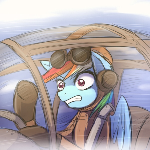 #151693 - safe, artist:keterok, rainbow dash, aircraft, cockpit ...