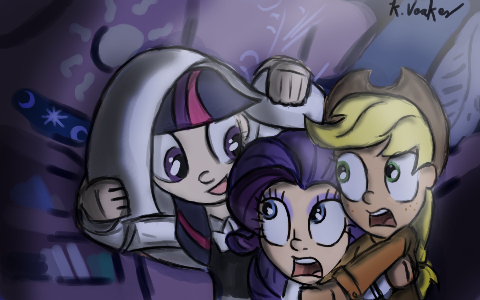 #156149 - safe, artist:kvoakes17, applejack, rarity, twilight sparkle ...