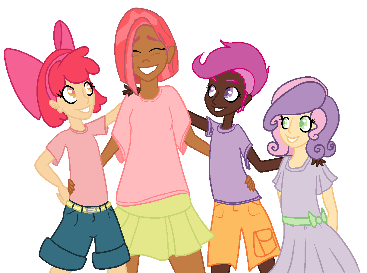 #163276 - safe, artist:robynne, apple bloom, babs seed, scootaloo ...