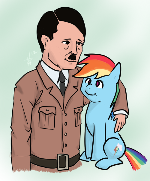 #141789 - safe, rainbow dash, human, pony, adolf hitler, nazi - Derpibooru