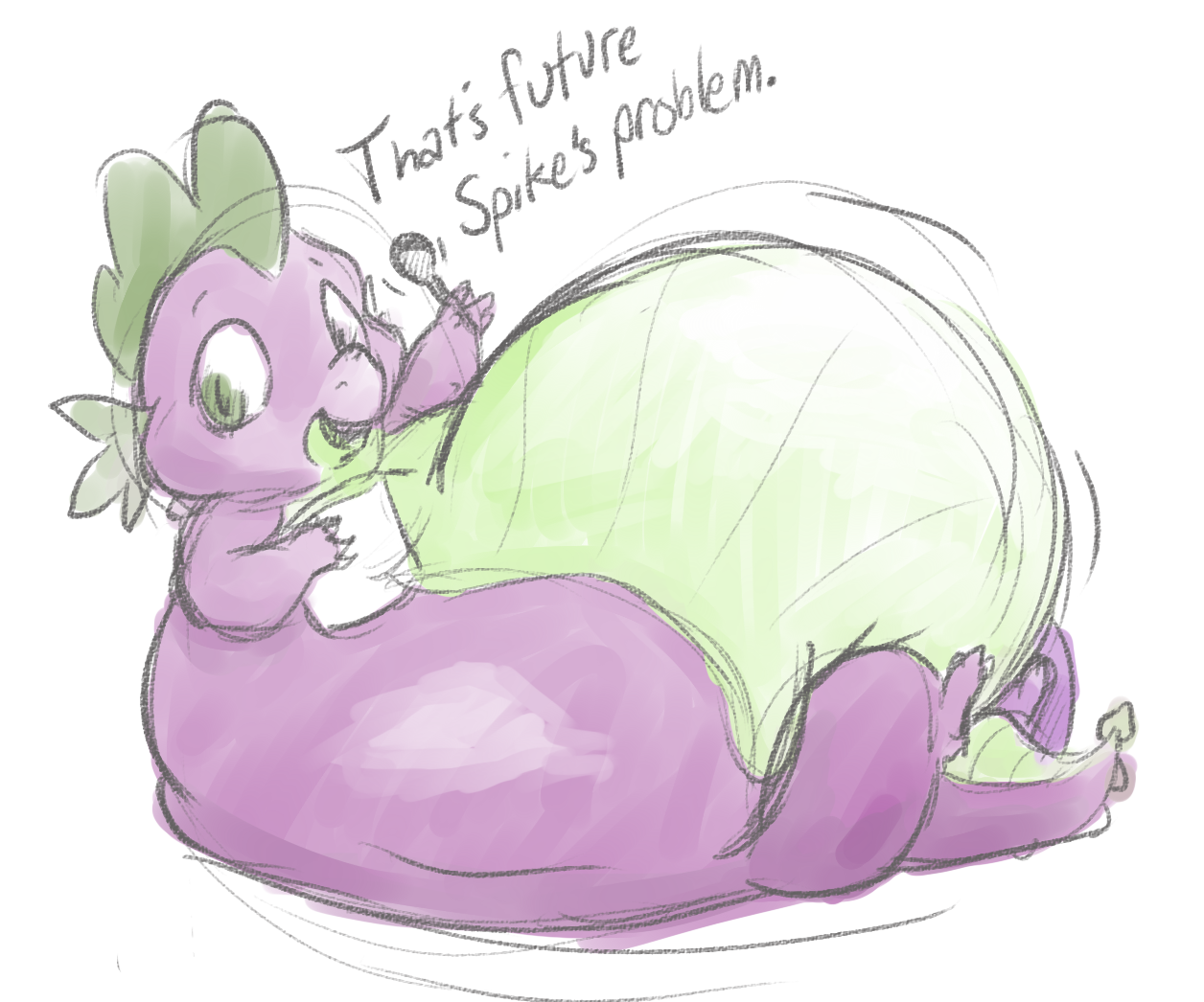 #143596 - safe, artist:saphiros, spike, dragon, g4, belly, bhm, big ...