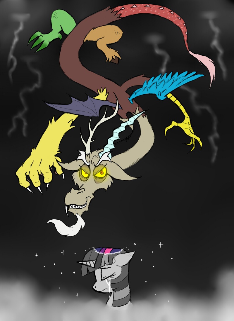 #185778 - safe, artist:ichibangravity, discord, twilight sparkle, pony ...
