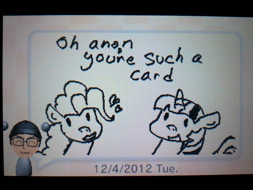 #187935 - safe, pinkie pie, twilight sparkle, 3ds, mii, photo, swapnote ...