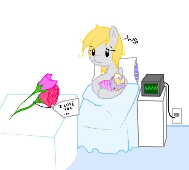 #191406 - safe, artist:rainbowdrider, derpy hooves, dinky hooves, pony ...