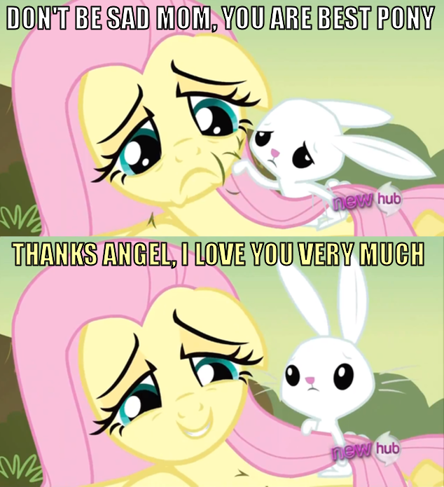 #195160 - angel bunny, fluttermom, fluttershy, image macro, safe ...