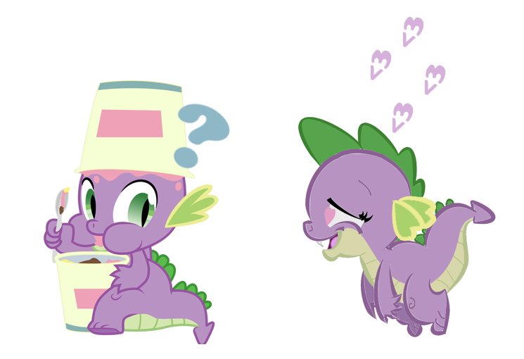 #6372 - safe, artist:midasesquivel, spike, dragon, barb, female, heart ...