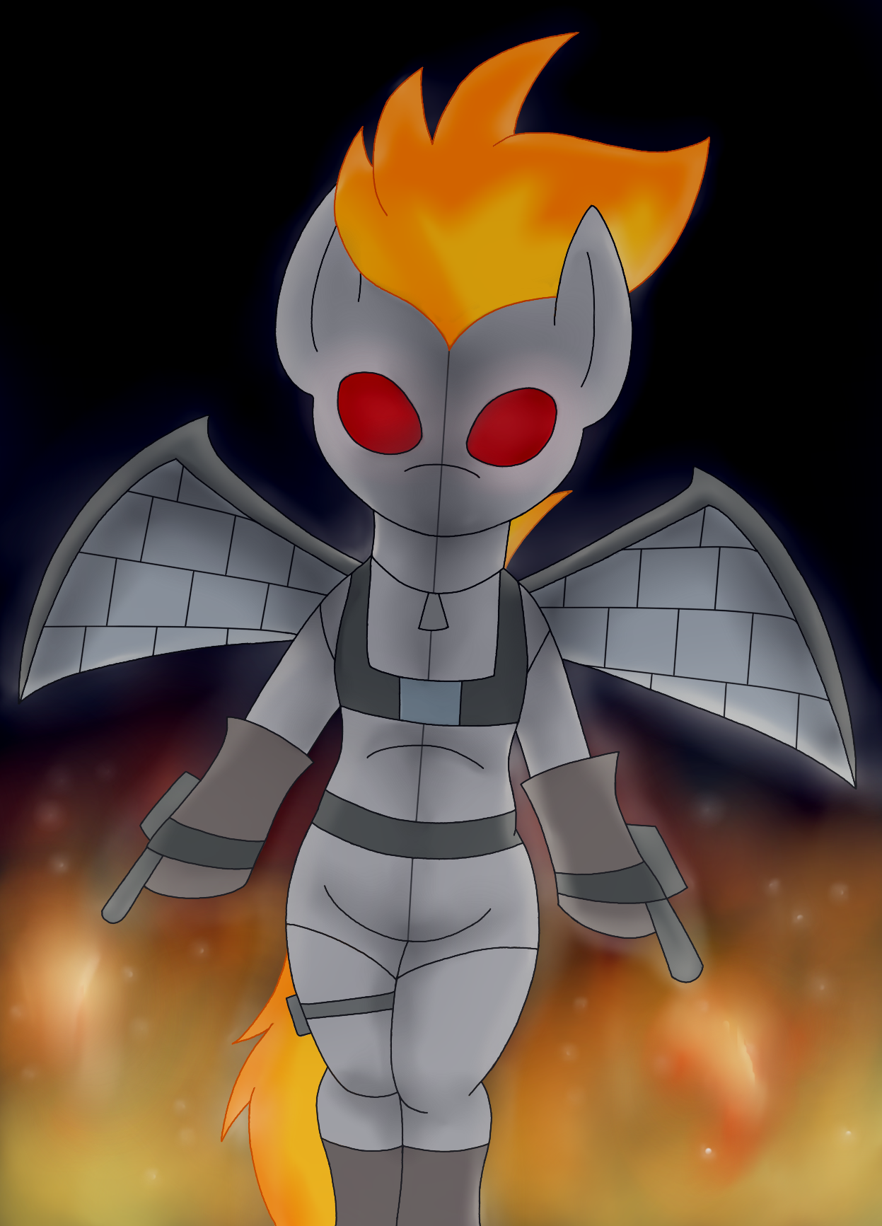 #10796 - safe, artist:blackbewhite2k7, spitfire, semi-anthro, g4 ...