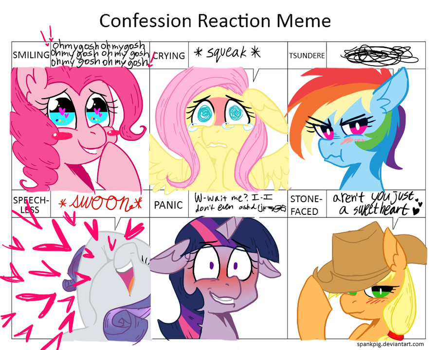 #12842 - 6 pony meme, applejack, artist:dotoriii, blushing, earth pony ...