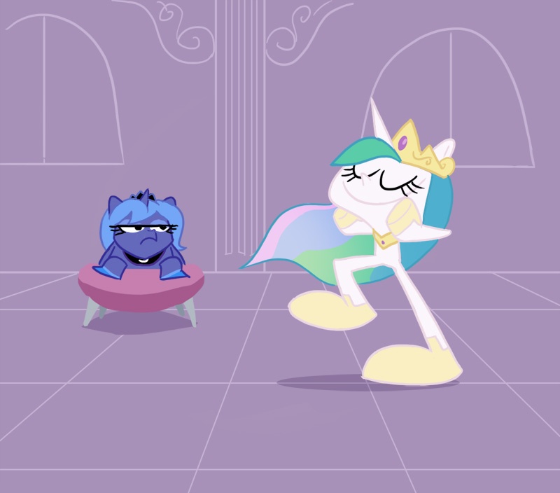 #14992 - safe, artist:blubhead, princess celestia, princess luna, semi ...