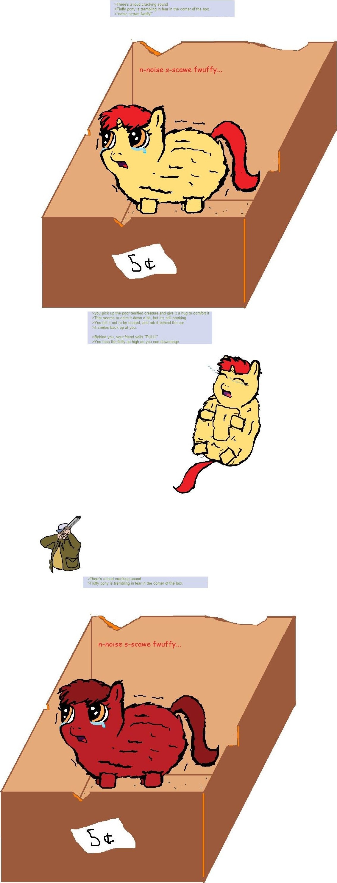 #15312 - grimdark, artist:feralsocks, fluffy pony, box, crying, fluffy ...