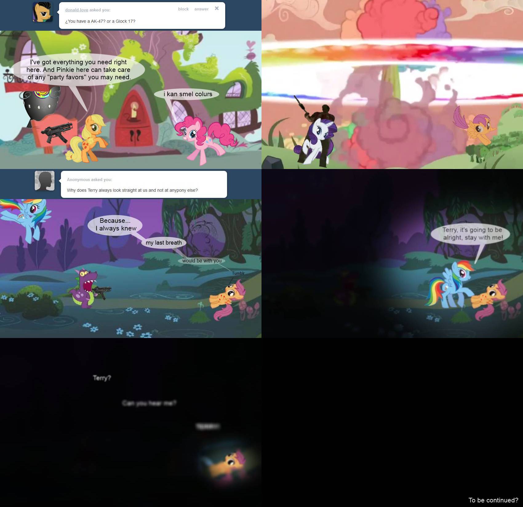 #15784 - grimdark, applejack, rainbow dash, rarity, scootaloo, spike ...