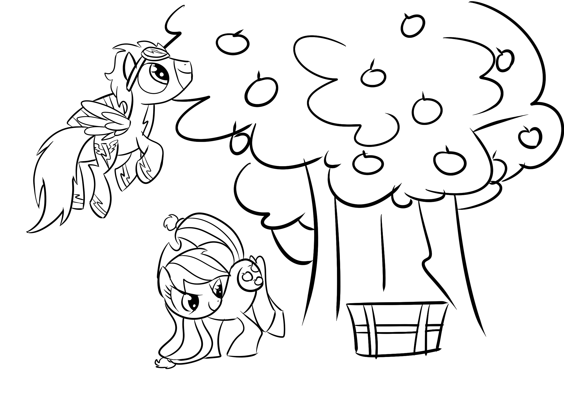 #23513 - safe, artist:tess, applejack, soarin', applebucking, goggles ...