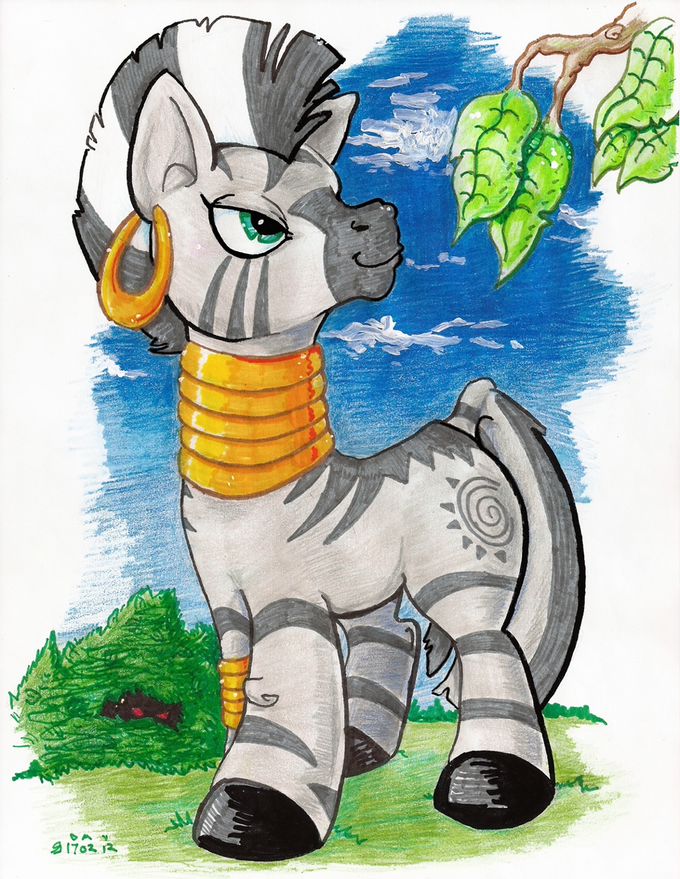 #24676 - safe, artist:weekendviking, zecora, zebra, g4, female, mare ...