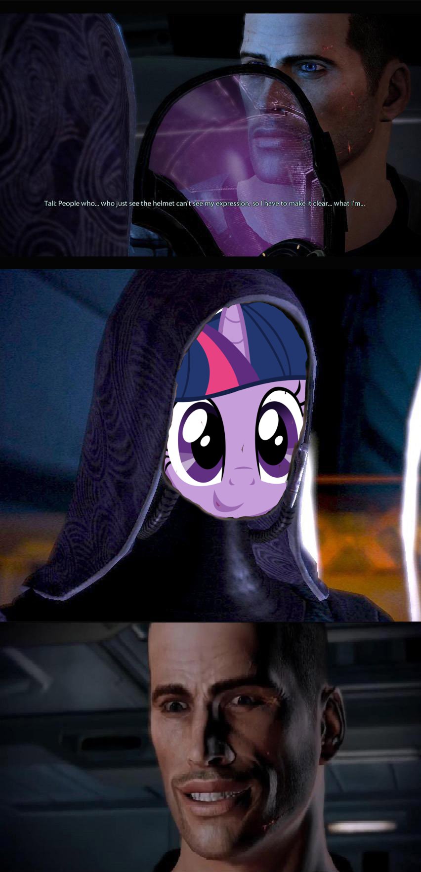 #39261 - safe, twilight sparkle, commander shepard, crossover, mass effect, meme, tali'zorah vas ...