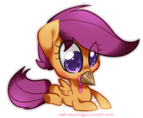 #43569 - safe, artist:kilo, scootaloo, pony, female, food, ice cream ...