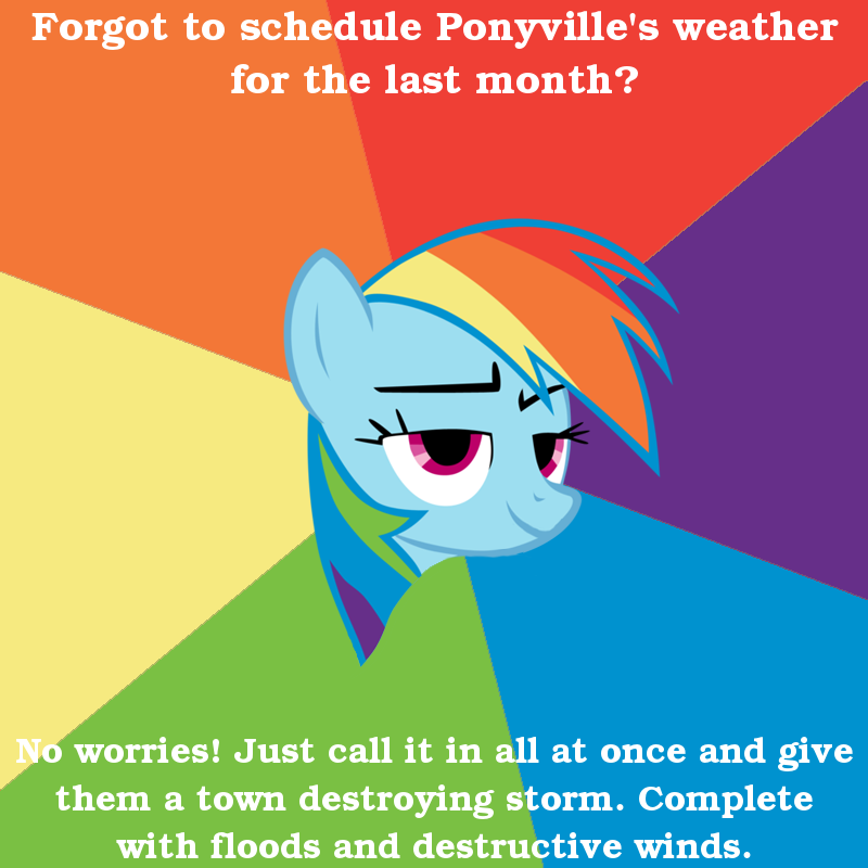 #53479 - safe, rainbow dash, g4, advice meme, bad advice, meme - Derpibooru