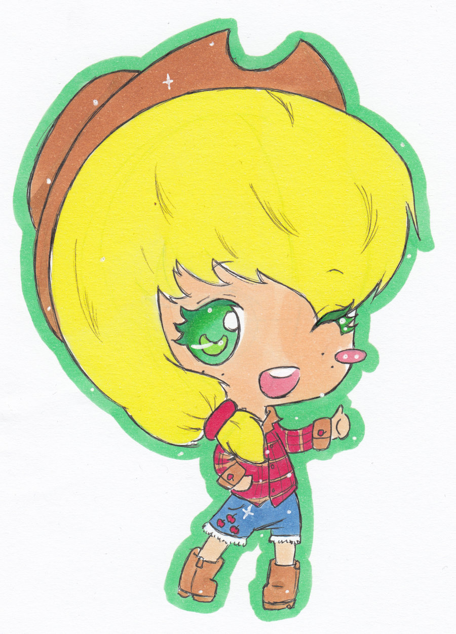 #61570 - dead source, safe, artist:mango-fuzz, applejack, human, chibi ...