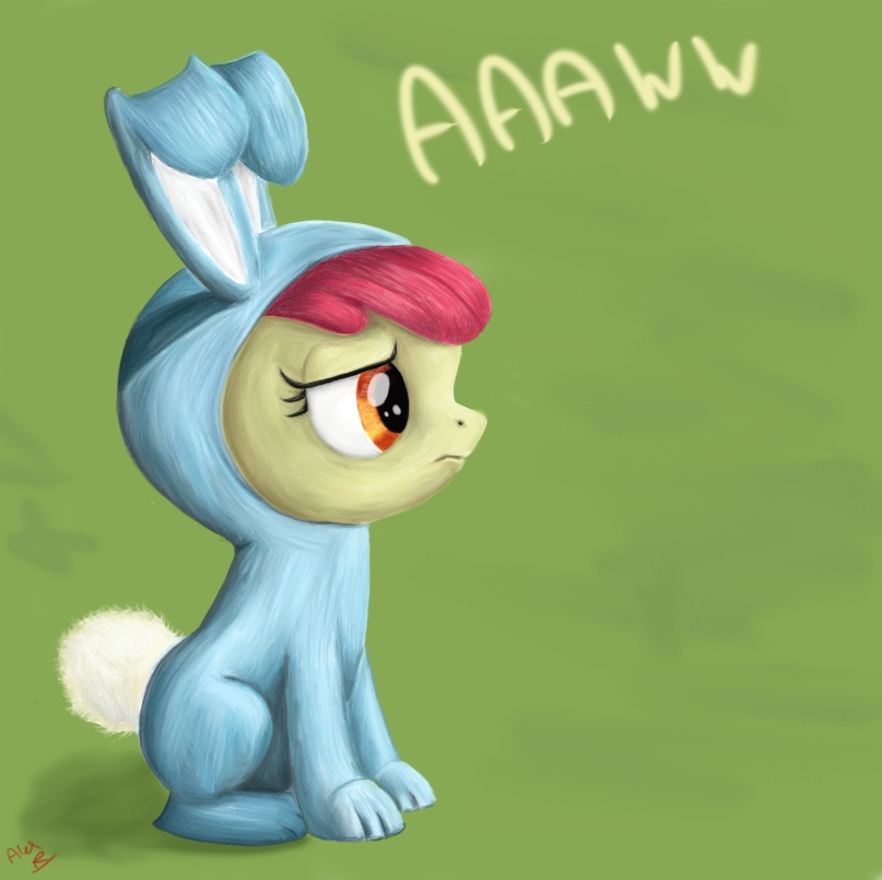 #63263 - safe, artist:alexrockclimber, apple bloom, rabbit, bunny bloom ...