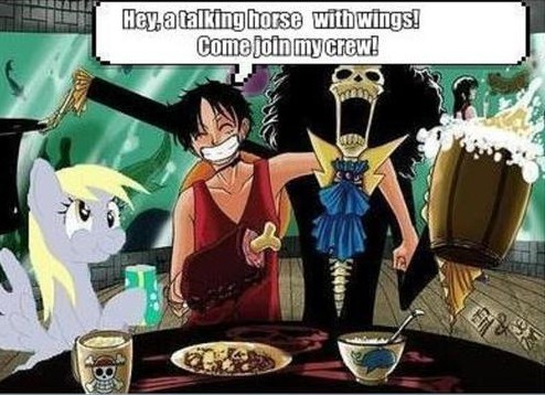 #35140 - safe, derpy hooves, human, brook, monkey d. luffy, nico robin ...