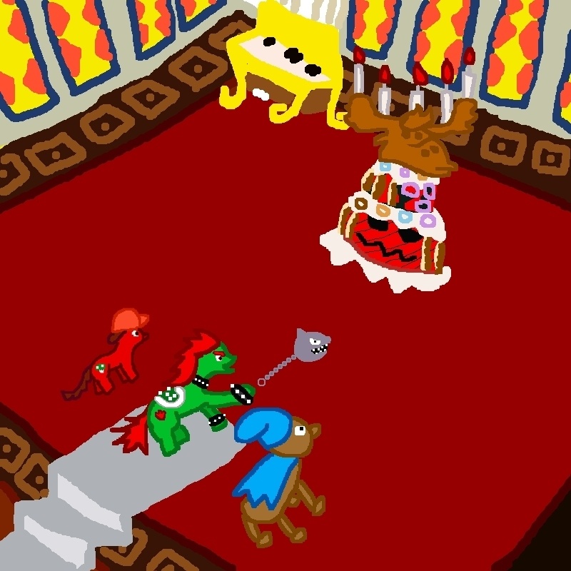 #65840 - safe, artist:th8827, chain chomp, moose, pony, shark, bowser ...