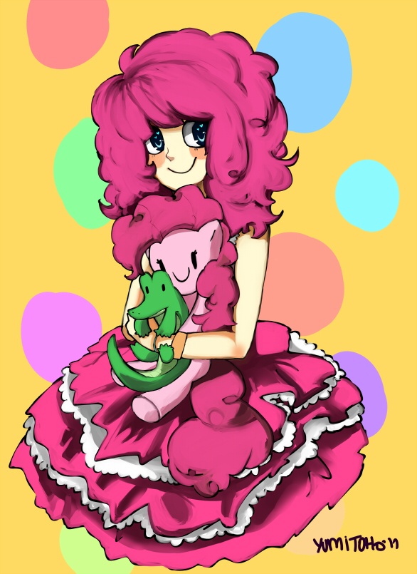 #68393 - safe, artist:yumitohomiko, gummy, pinkie pie, humanized ...