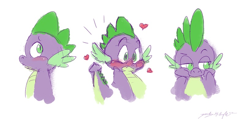 #69574 - safe, artist:pupa-pan, spike, blushing, embarrassed - Derpibooru