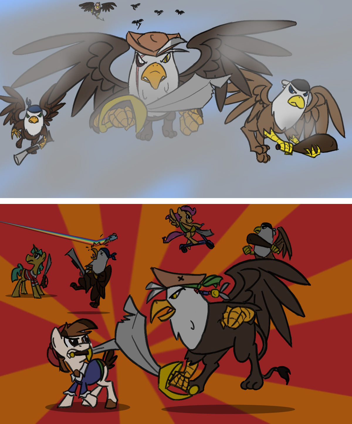 #69637 - safe, artist:eliwood10, pipsqueak, griffon, ask captain ...