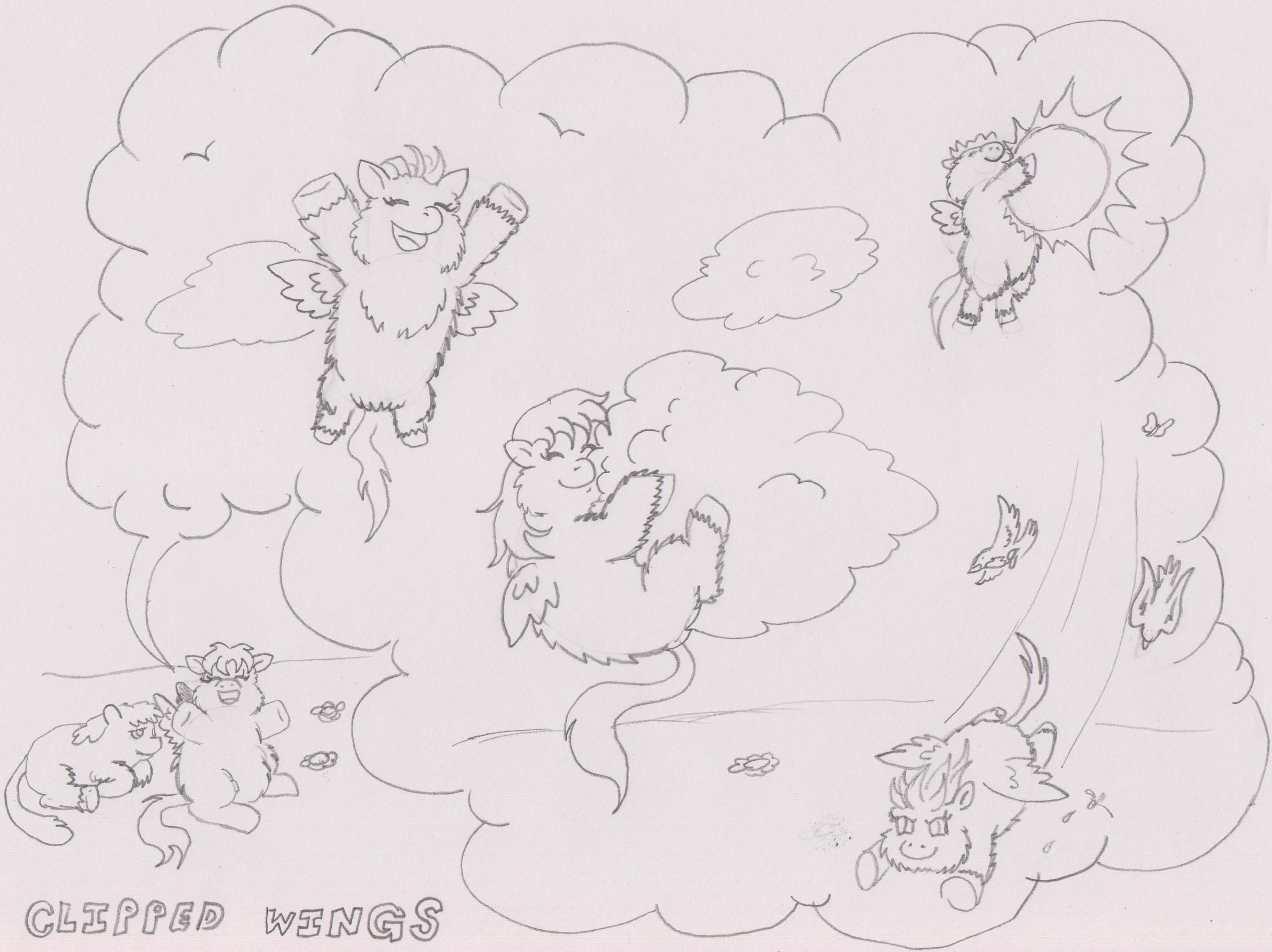 #94908 - safe, artist:santanon, fluffy pony, pegasus, pony, cloud ...