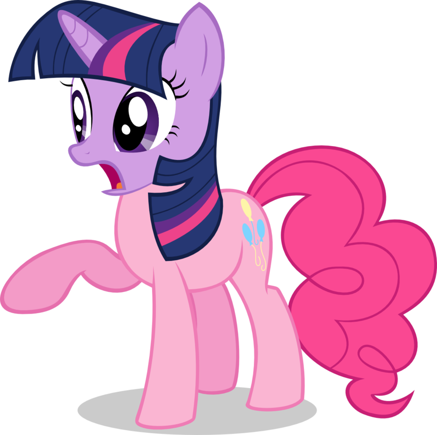 #95254 - safe, artist:wandertones, pinkie pie, twilight sparkle, pony, body swap, female, head ...