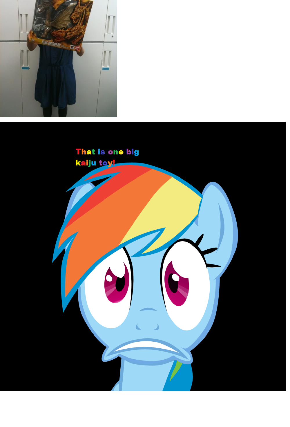#98779 - safe, rainbow dash, kaiju, godzilla (series), irl, king ...