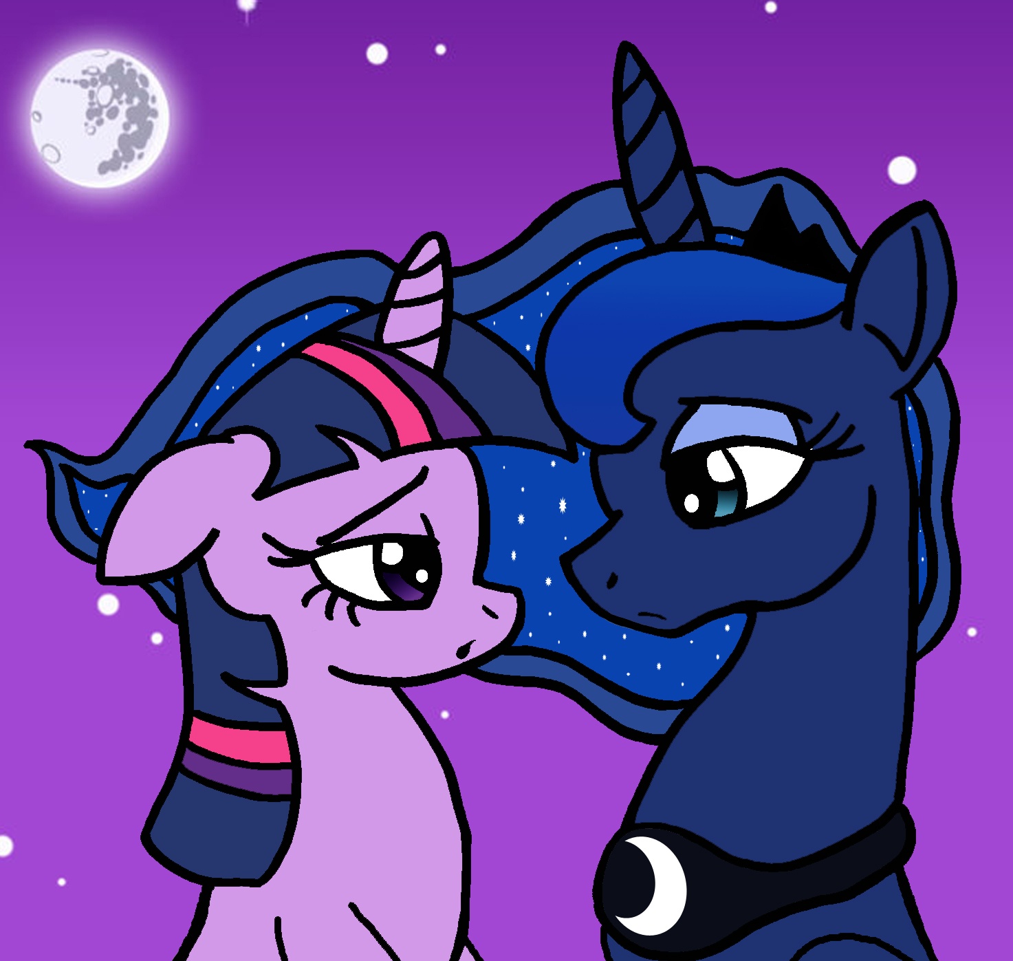 #91923 - safe, artist:dragonblood6400, princess luna, twilight sparkle ...