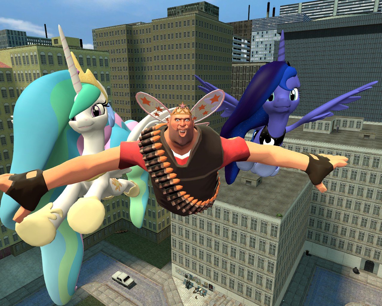 #200486 - safe, princess celestia, princess luna, crossover, gmod ...