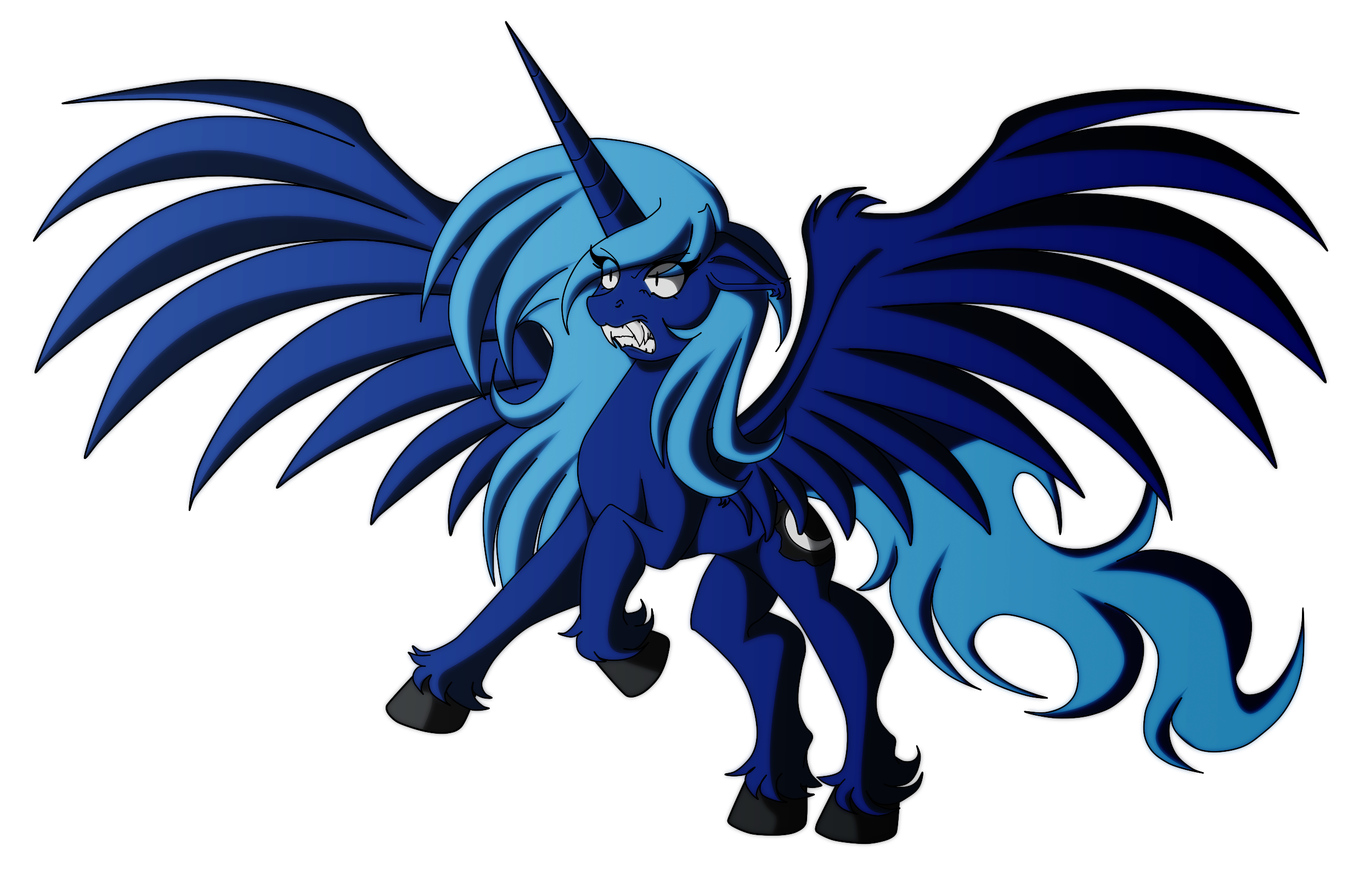 #218927 - safe, artist:animewave, princess luna, hengstwolf, werewolf ...