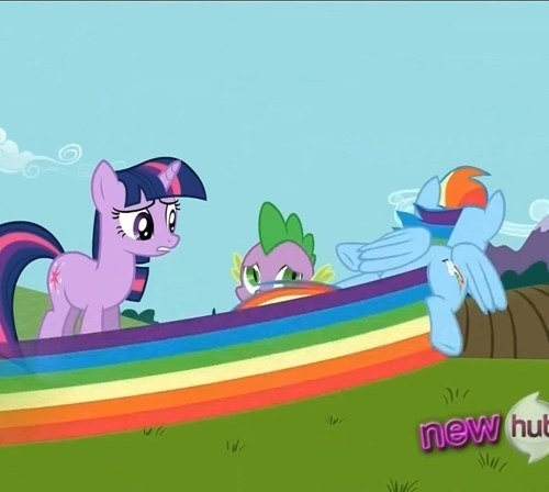 #221584 - safe, screencap, rainbow dash, spike, twilight sparkle ...