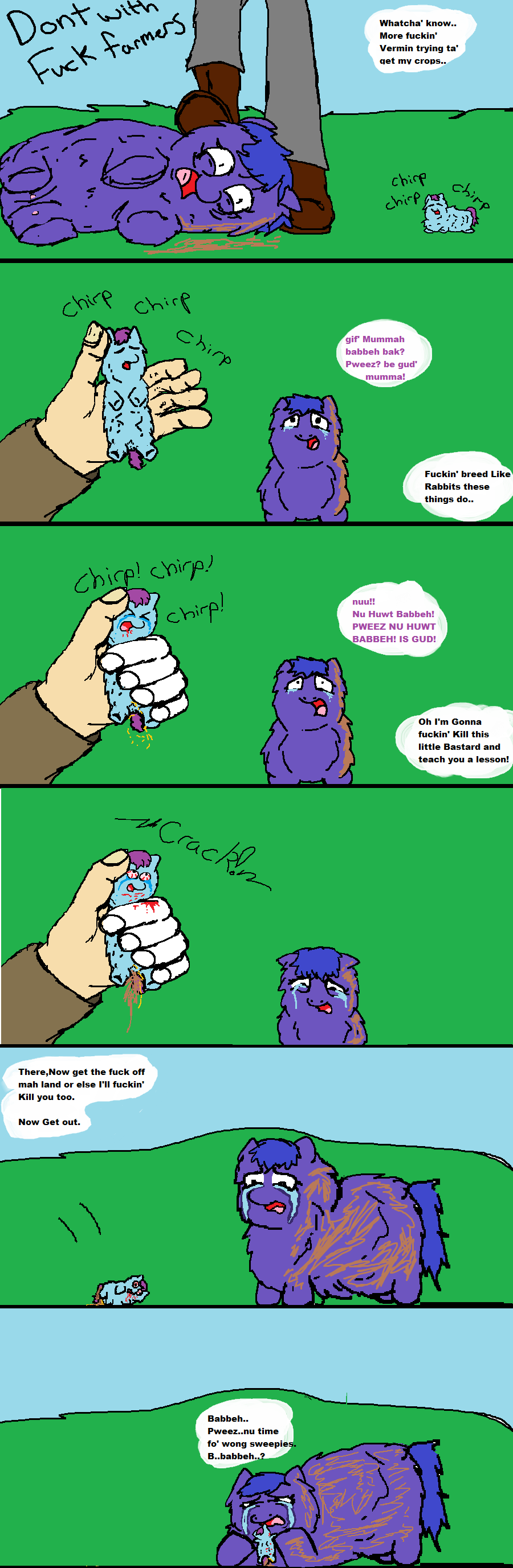 #202089 - grimdark, artist:aichi, fluffy pony, abuse, comic, crying ...