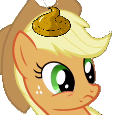 #204537 - safe, applejack, background pony strikes again, gross, poop ...