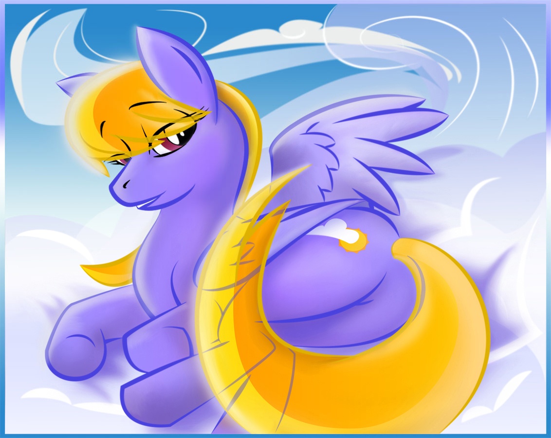 #448013 - suggestive, artist:corrvo, cloud kicker, cloud, cloudy, female, solo, solo female ...