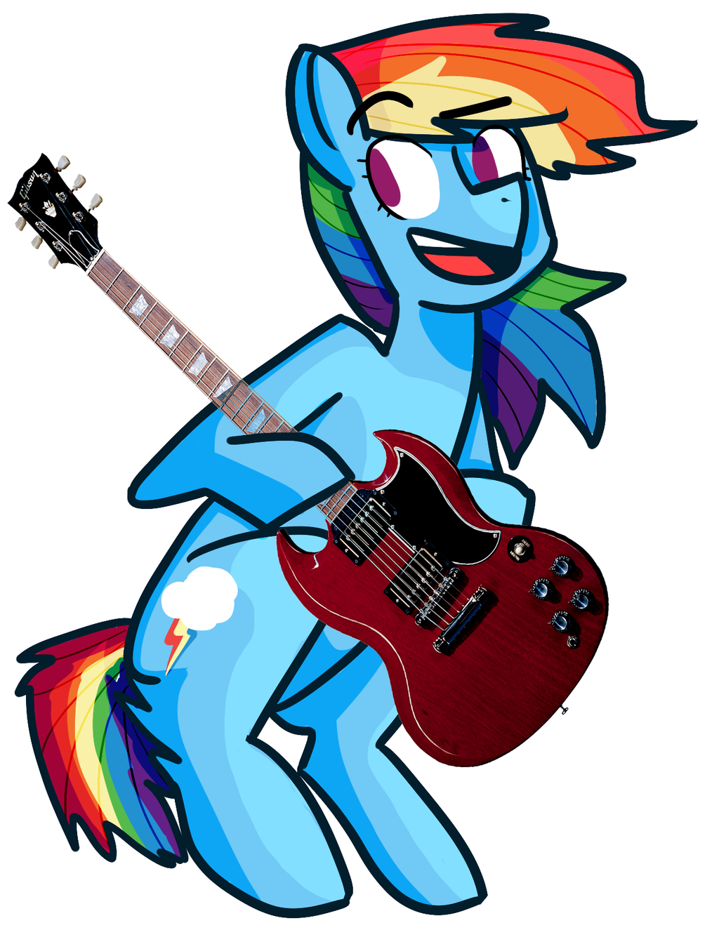#474550 - safe, artist:ponehanon, rainbow dash, g4, female, guitar ...