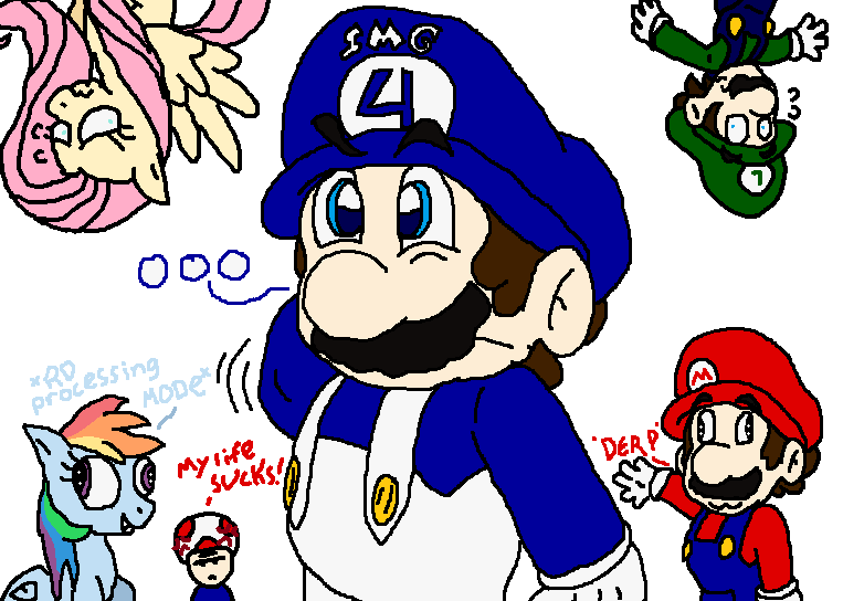 #462936 - safe, artist:icepony64, fluttershy, rainbow dash, g4, derp ...