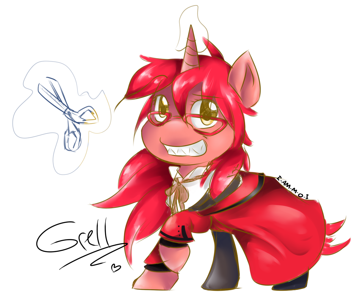 #479166 - safe, artist:i-am-m-o-i, pony, black butler, grell, grell ...