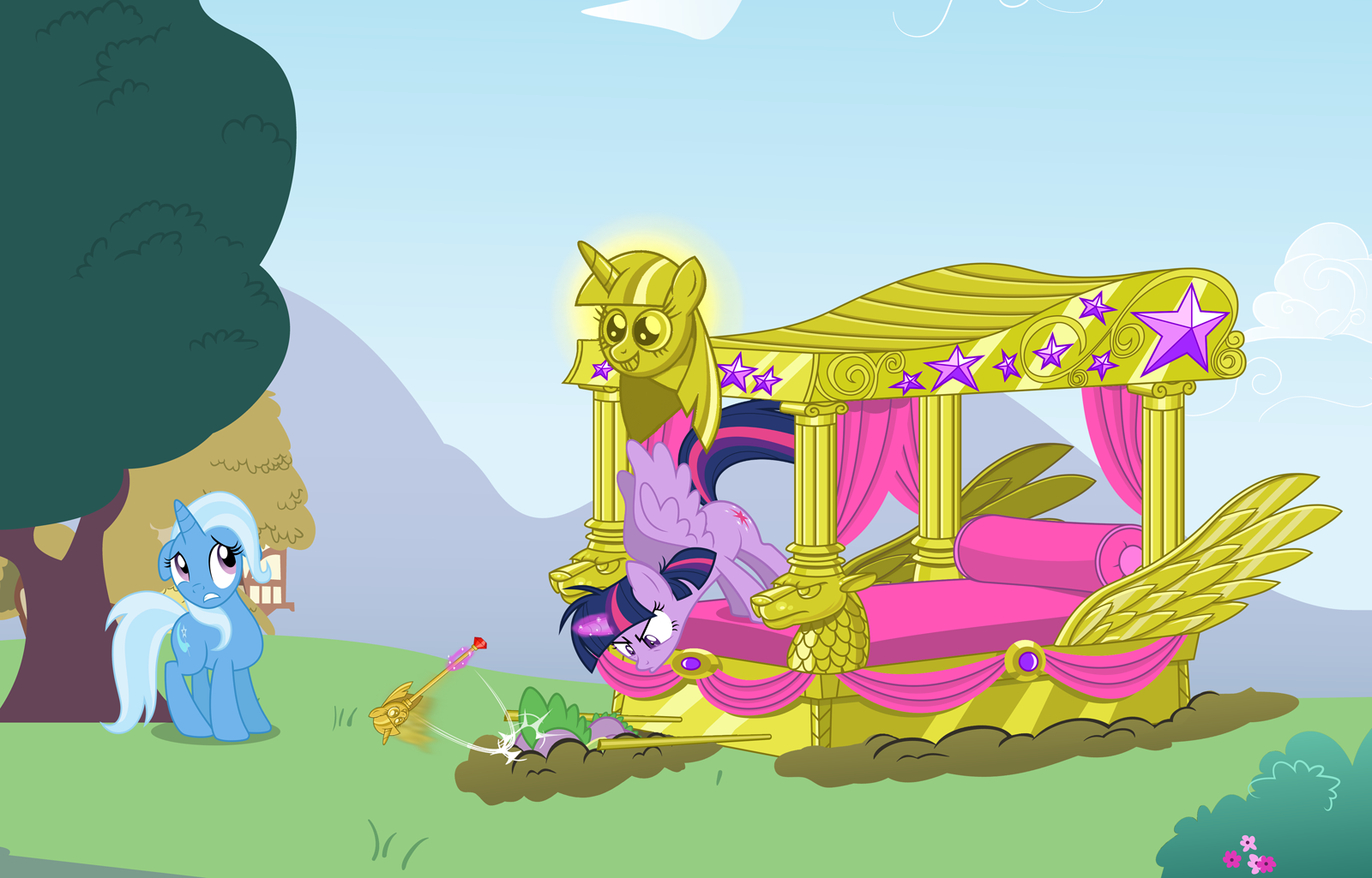 #480810 - artist needed, safe, spike, trixie, twilight sparkle, alicorn ...