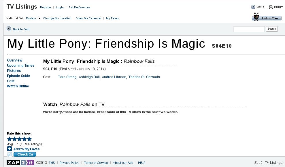 #500366 - safe, g4, rainbow falls, no pony, text, text only, zap2it ...