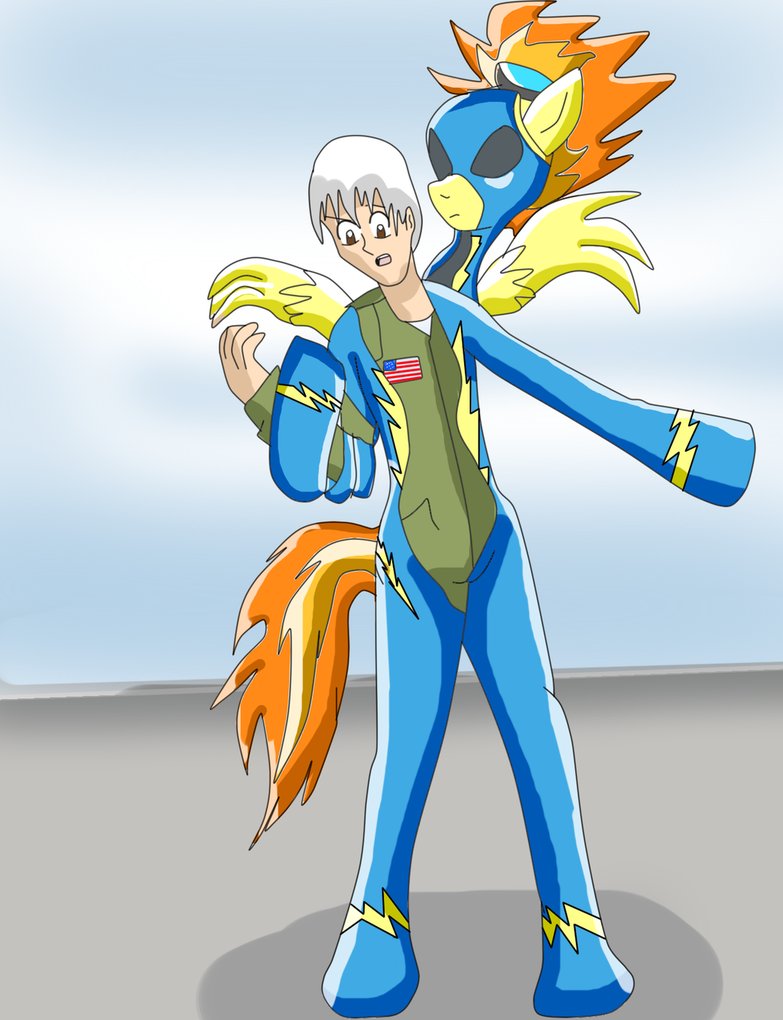 #487622 - safe, artist:blurryhooves-corner, spitfire, human, bodysuit ...