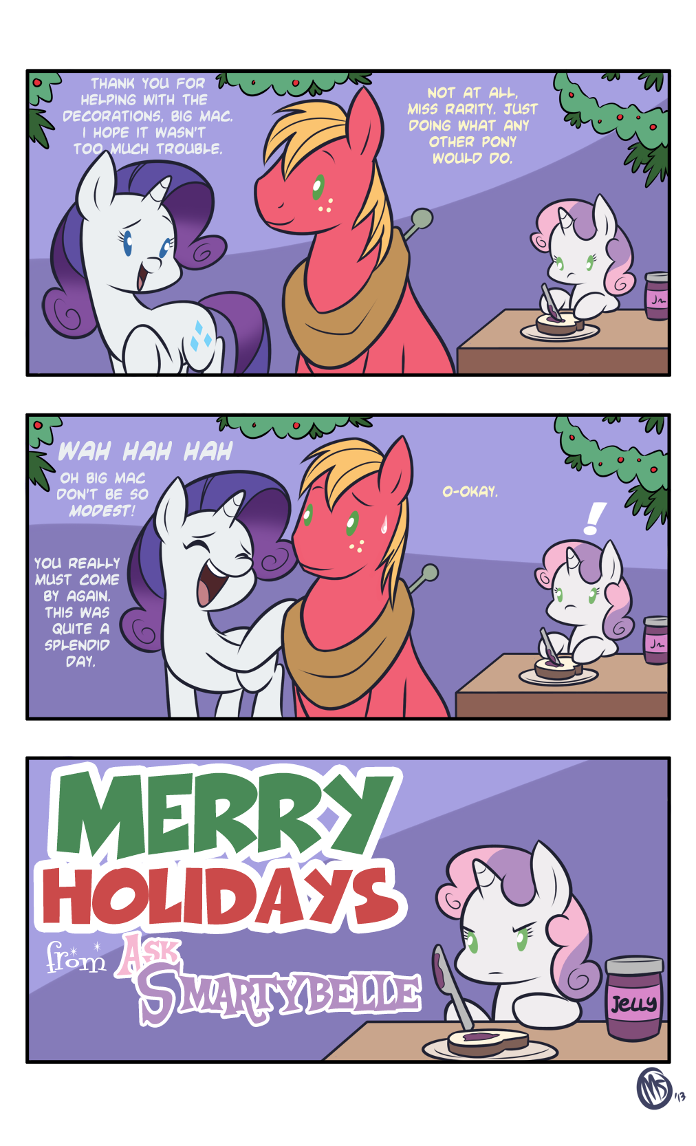 #501670 - safe, artist:megasweet, big macintosh, rarity, sweetie belle ...