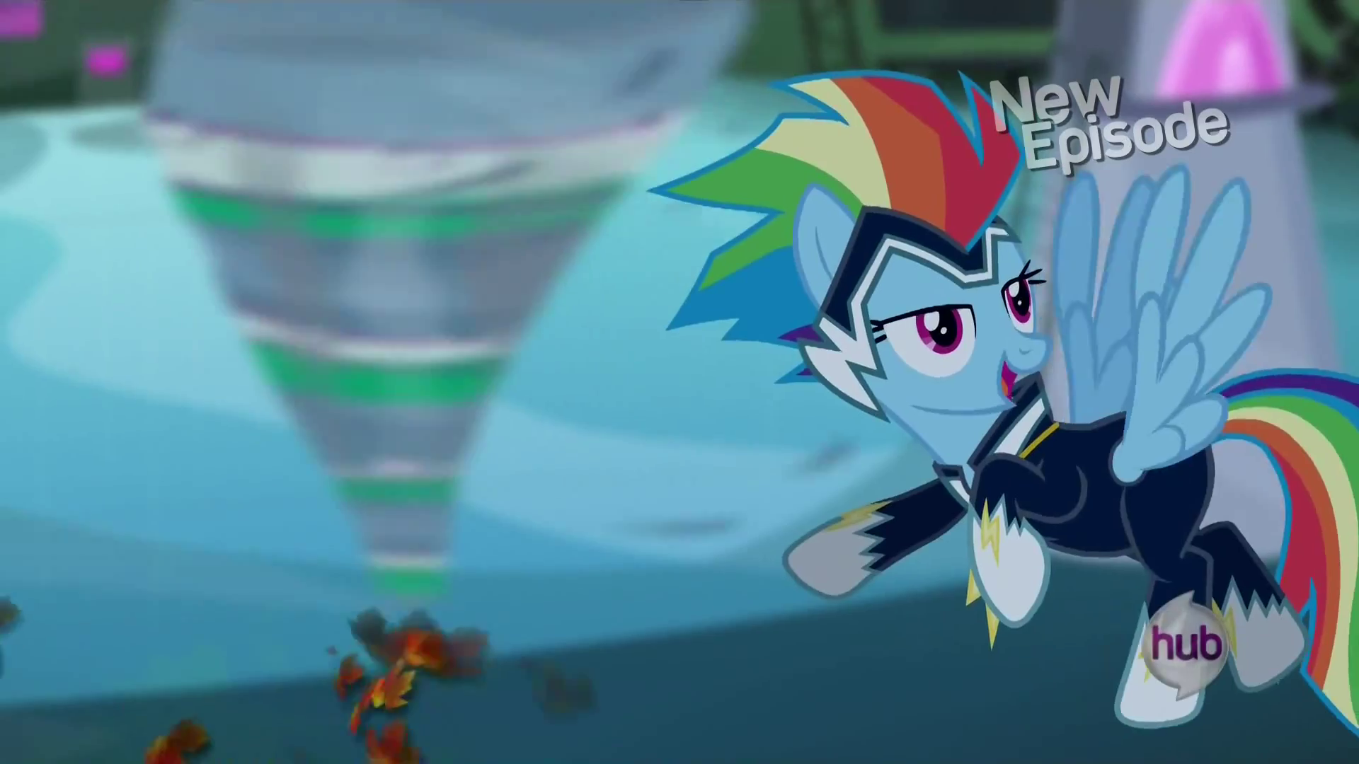 #503318 - safe, screencap, rainbow dash, zapp, power ponies (episode ...