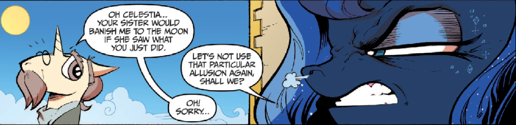 #505527 - safe, idw, official comic, kibitz, princess luna, alicorn ...