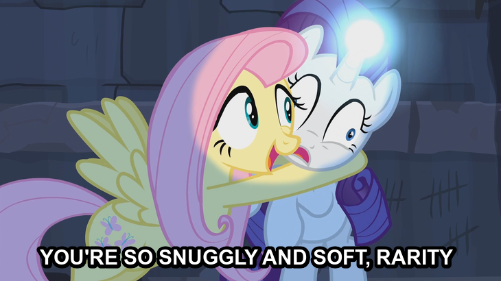 #507875 - safe, fluttershy, rarity, castle mane-ia, caption, derp ...